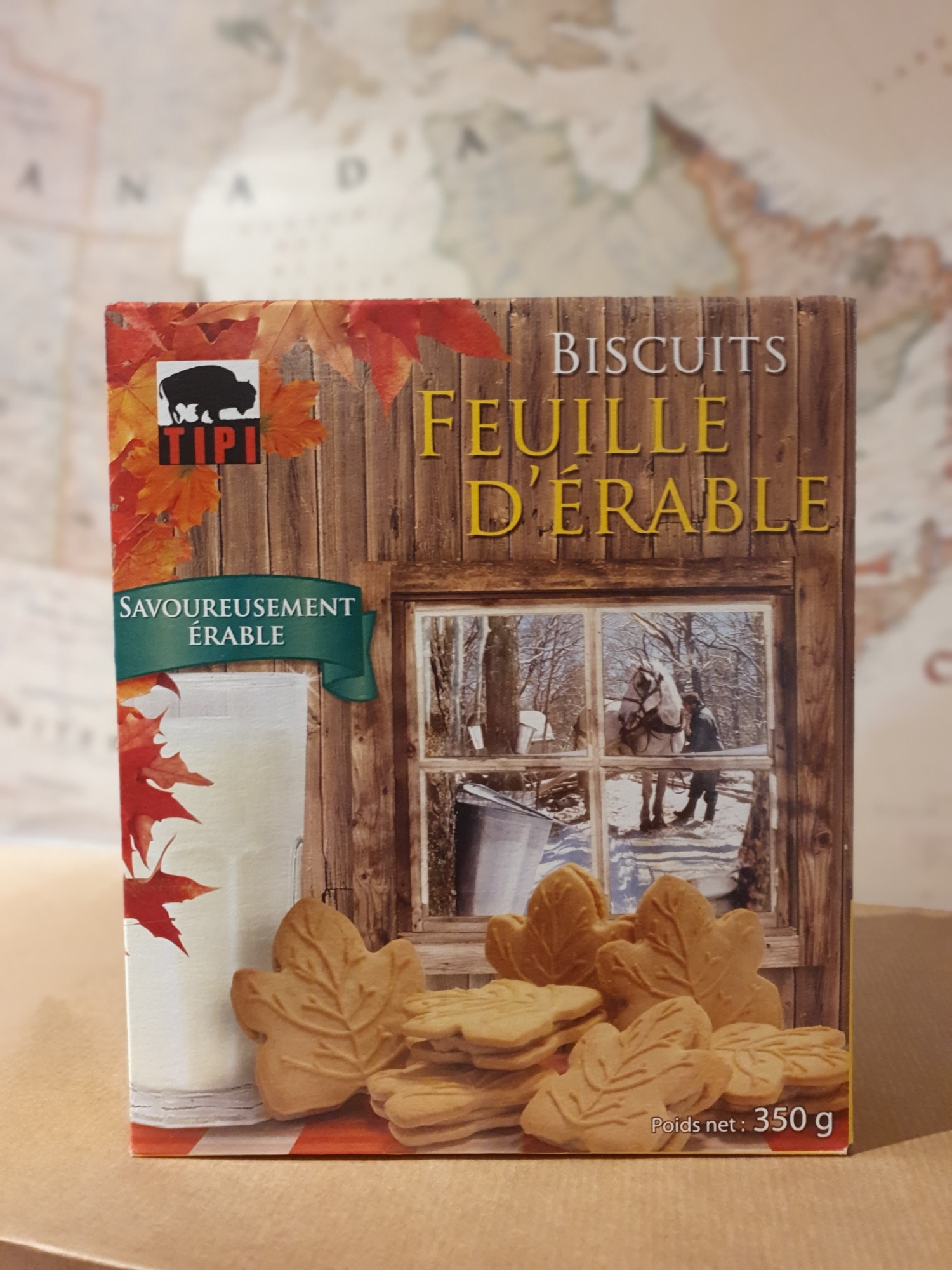 Biscuits feuille d'érable - 350g | Comptoir de Québec